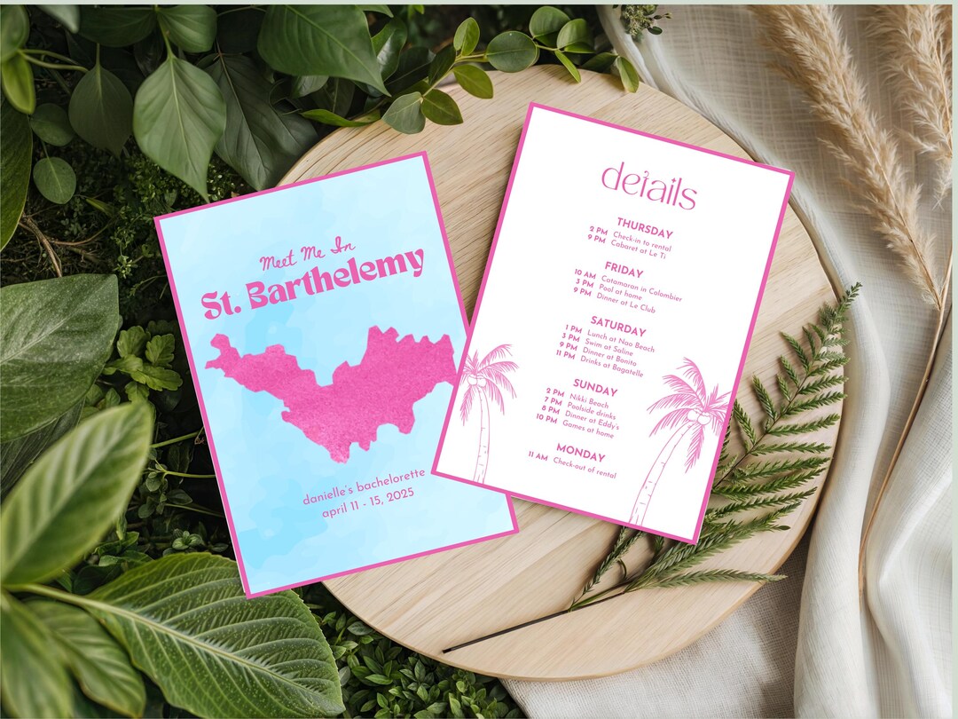 St. Barths Bachelorette Party Itinerary Template I Saint Barthélemy ...