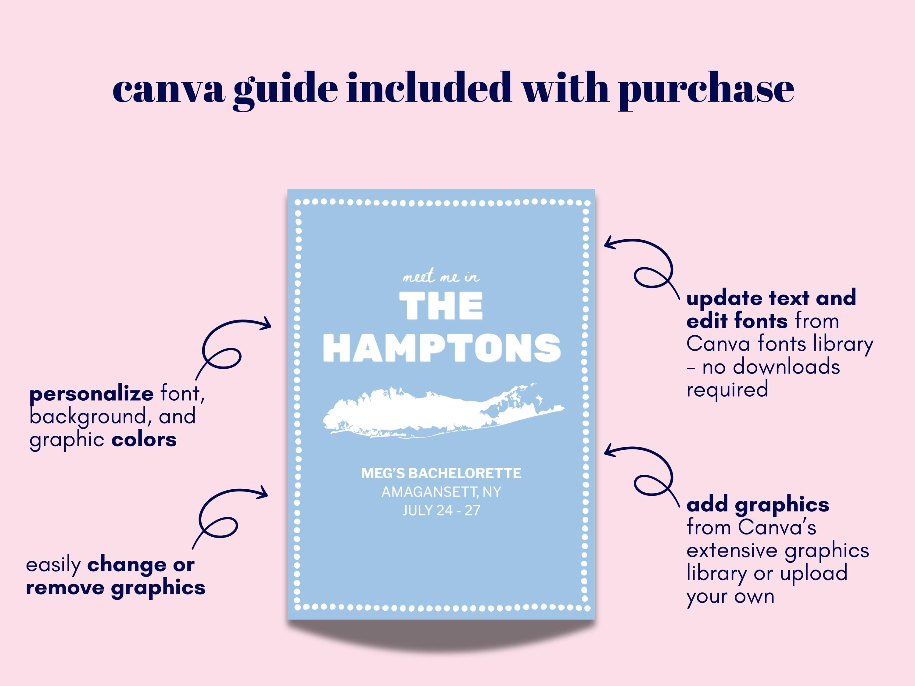 Hamptons Bachelorette Party Itinerary Template Canva I Last Sail Before ...
