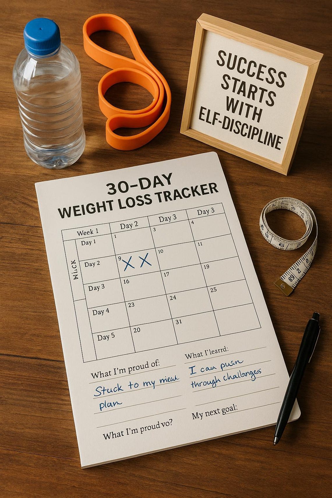 30-day Weight Loss Tracker | Printable Fitness Journal | Digital ...