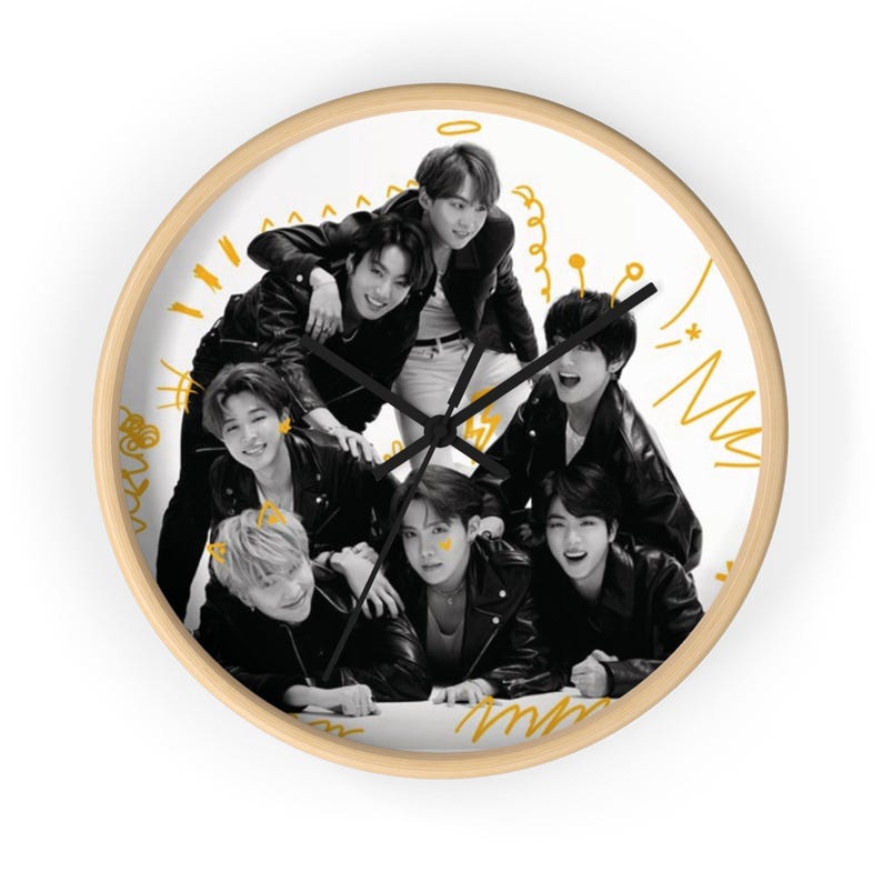 Bts-inspired Wall Clock, K-pop Decor, Unique Gift for Fans, Living Room ...