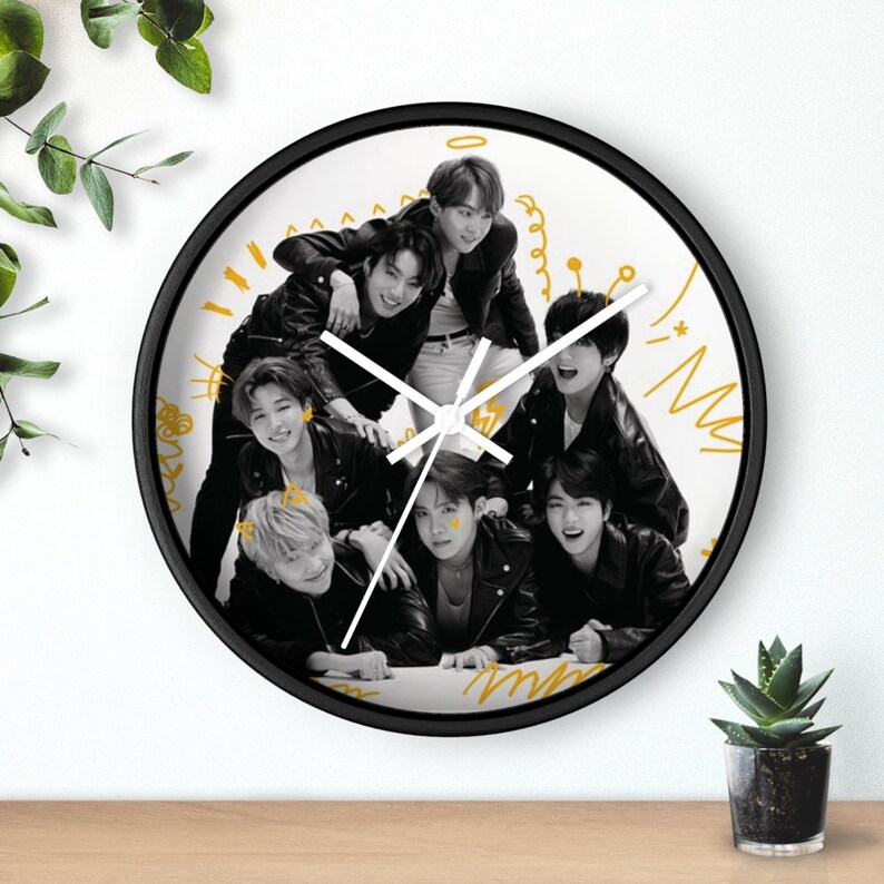 Bts-inspired Wall Clock, K-pop Decor, Unique Gift for Fans, Living Room ...