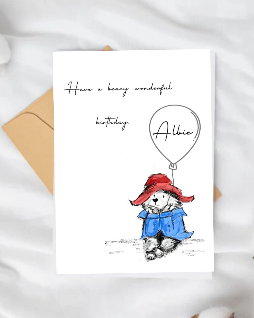 Paddington Bear Inspired Birthday Card. Personalised Birthday Card. - Etsy