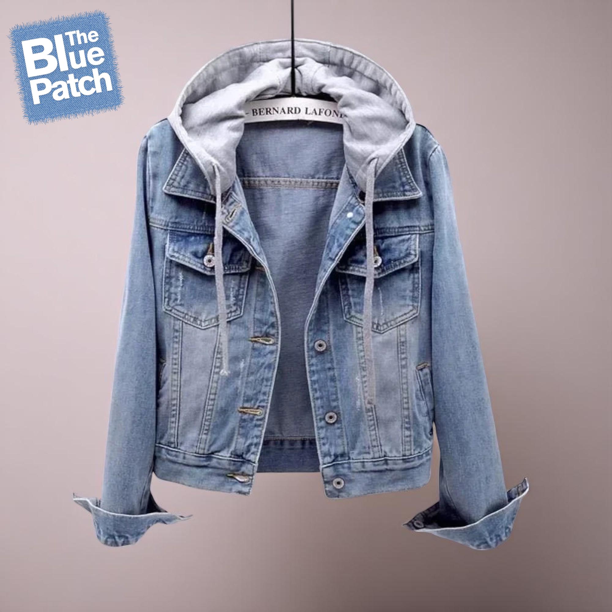 Hooded Denim Jean Jacket Unisex – Vintage Jean Jacket With Pockets ...