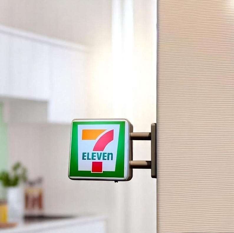 Glowing 7-eleven LED Fridge Magnets | Light up Konbini Sign | Japanese ...