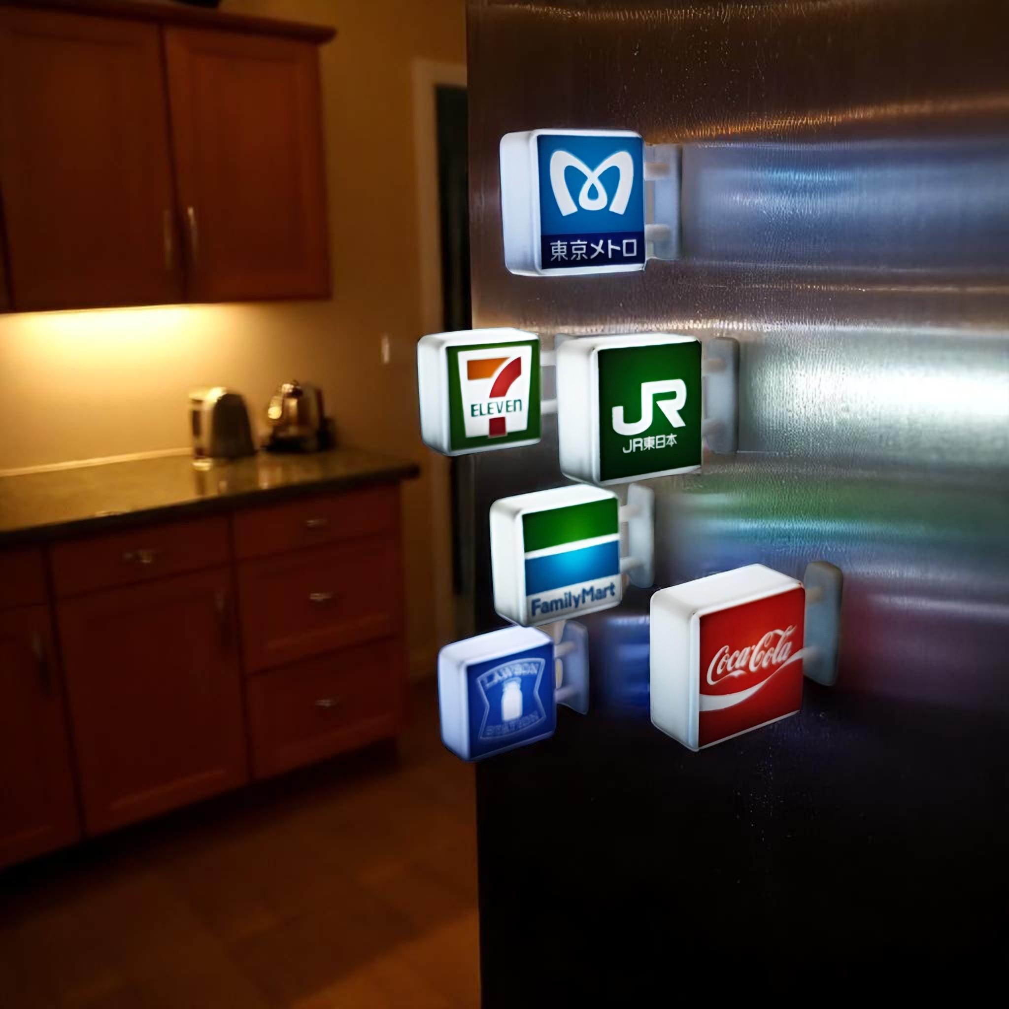 Glowing 7-eleven LED Fridge Magnets | Light up Konbini Sign | Japanese ...