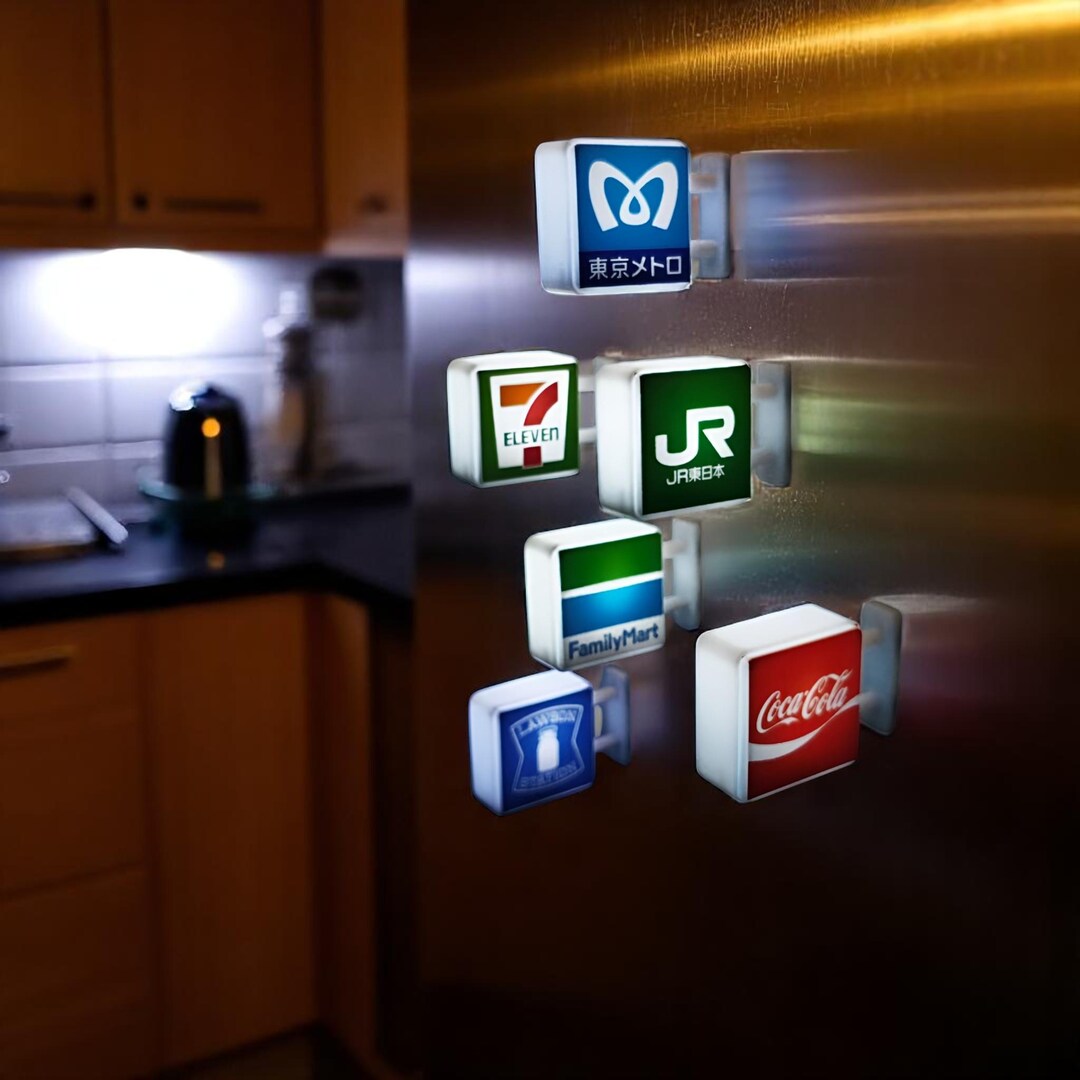 Glowing 7-eleven LED Fridge Magnets | Light up Konbini Sign | Japanese ...