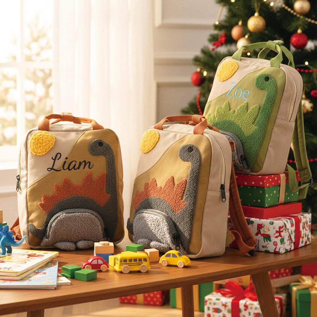 Personalized Dinosaur Backpack for Kids • Handmade Plush Toddler Bag ...