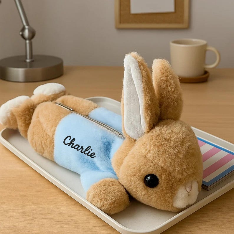 Personalized Bunny Pencil Case,custom Name Plush Pouch for Kids,back to ...