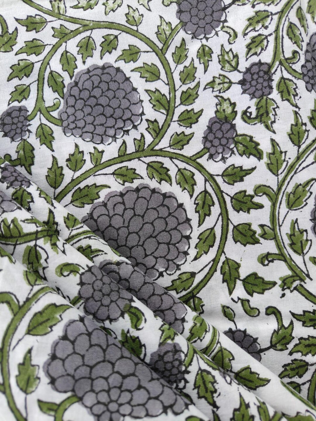 Cotton Floral Print Fabric : Hand Block Print Quilting Material Dress ...