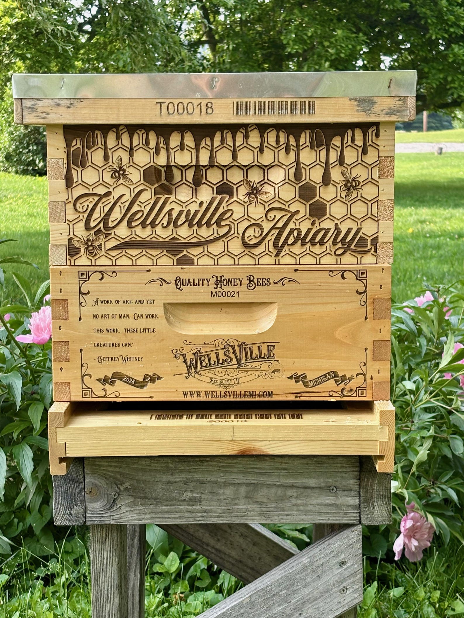 Custom Laser Engraved Bee Hive – Personalized Wooden Hive Box for ...