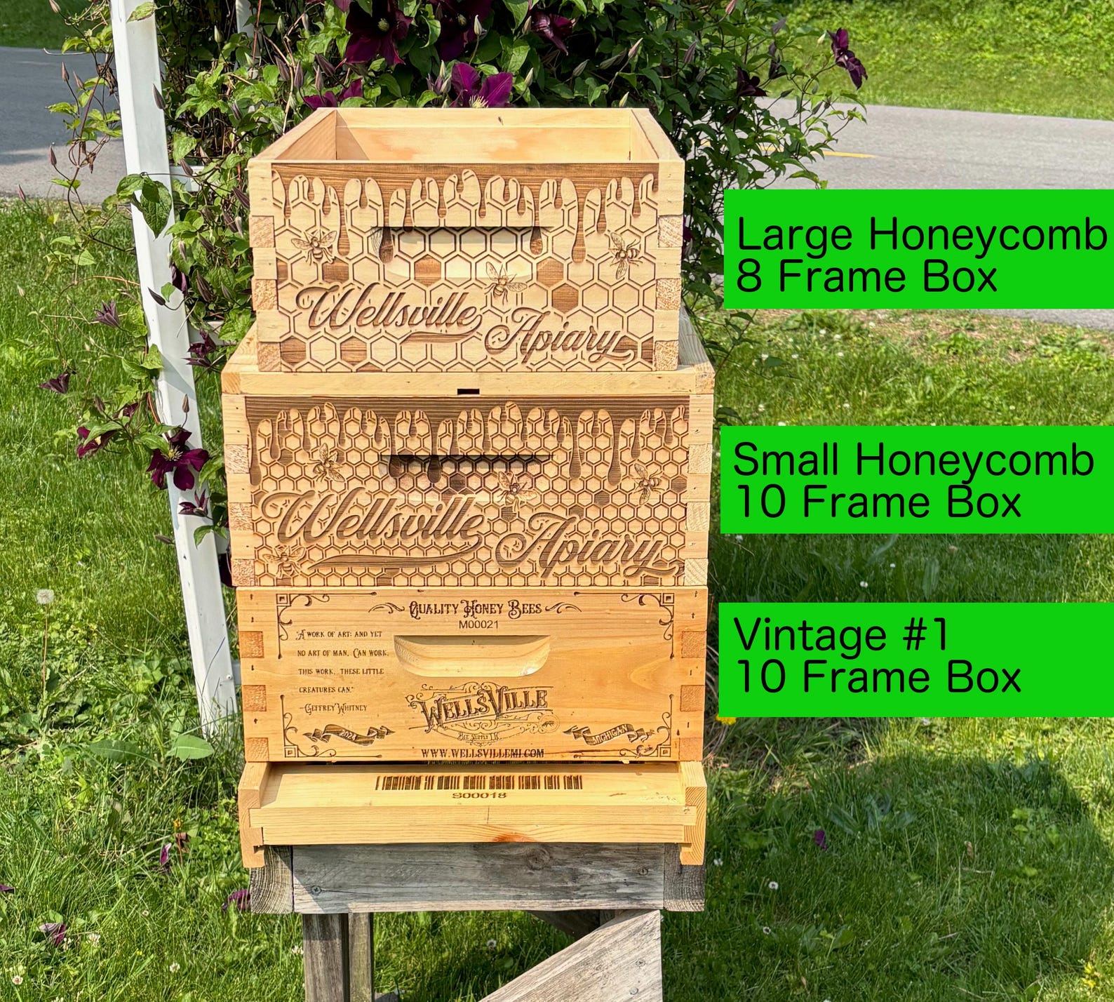 Custom Laser Engraved Bee Hive – Personalized Wooden Hive Box for ...