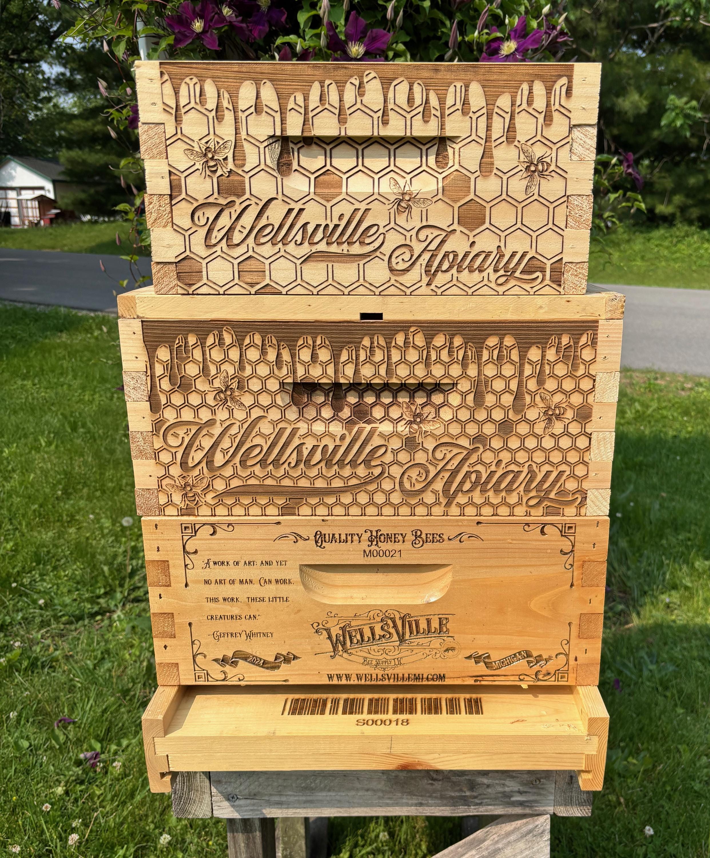 Custom Laser Engraved Bee Hive – Personalized Wooden Hive Box for ...