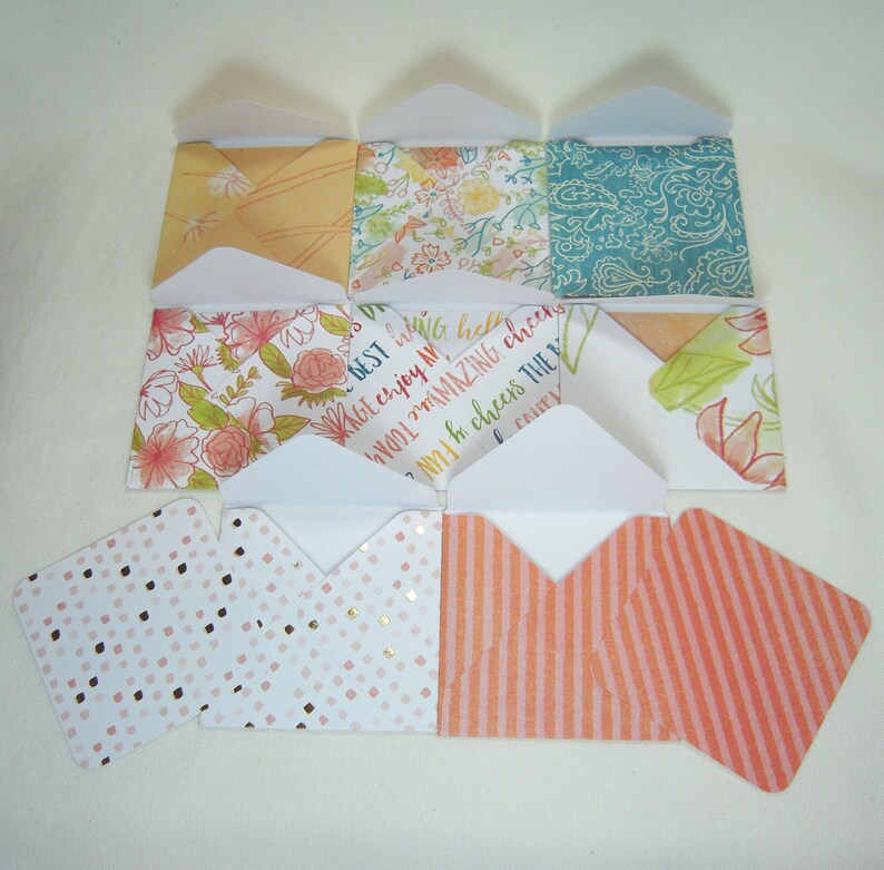 Beautiful Floral Mini Envelopes and Note Cards Bright Mini | Etsy