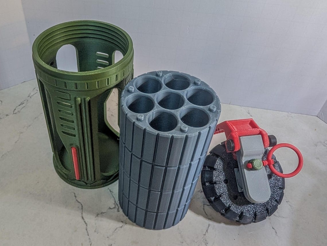 Futuristic Tactical Grenade AA and AAA Battery Storage - Etsy