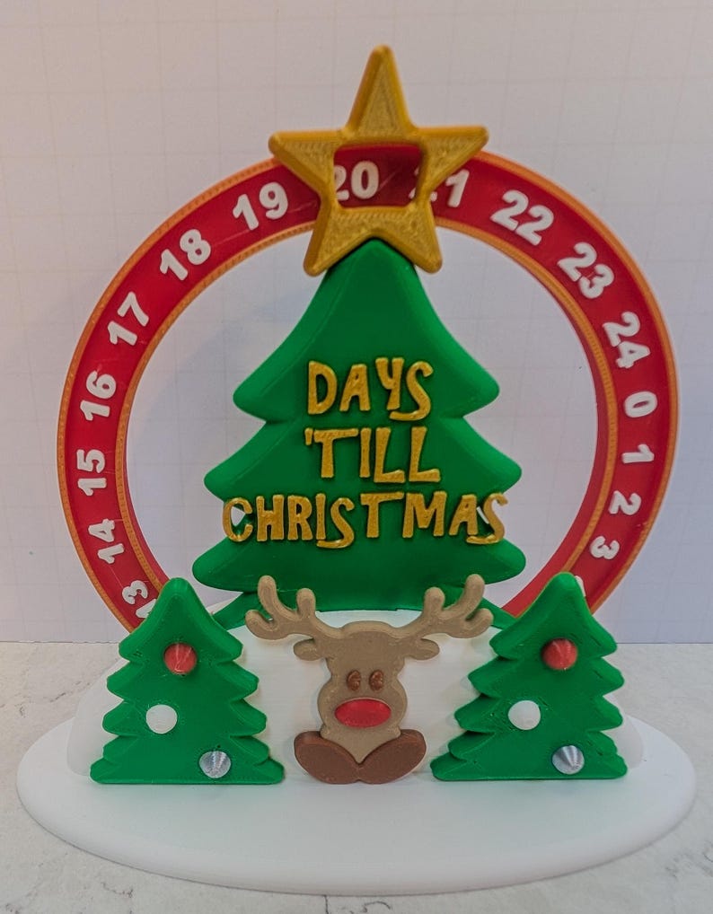 3D Printed Rudolph Christmas Countdown Calendar: Bright Holiday Decor ...