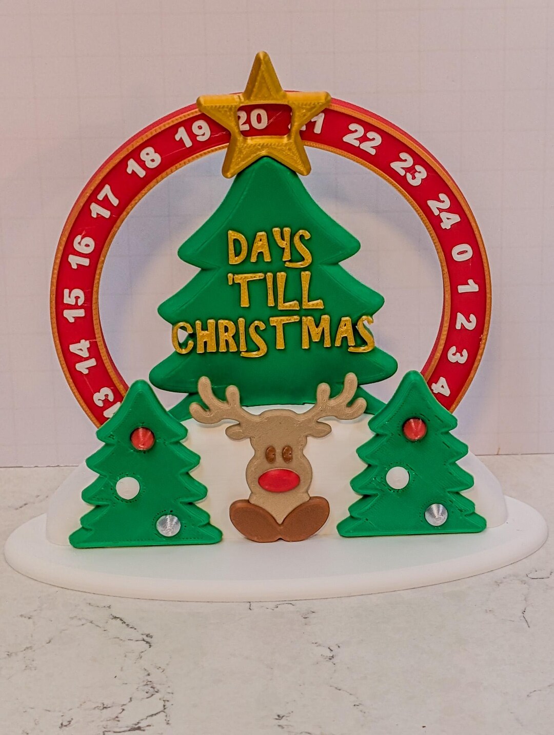 3D Printed Rudolph Christmas Countdown Calendar: Bright Holiday Decor ...