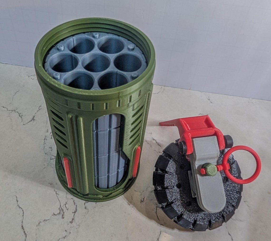 Futuristic Tactical Grenade AA and AAA Battery Storage - Etsy