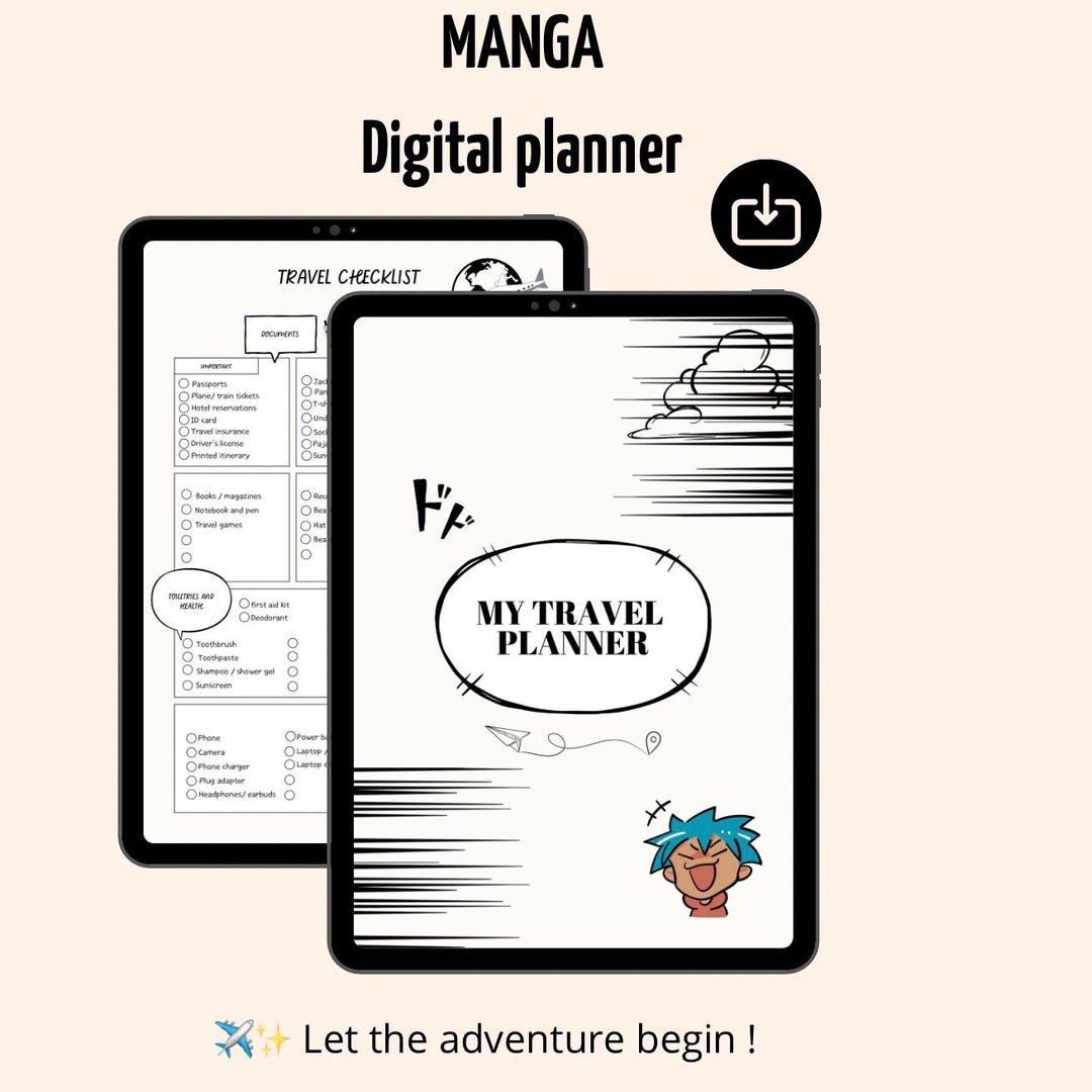 Manga Travel Planner – Printable PDF Journal for Anime Fans | Japan ...