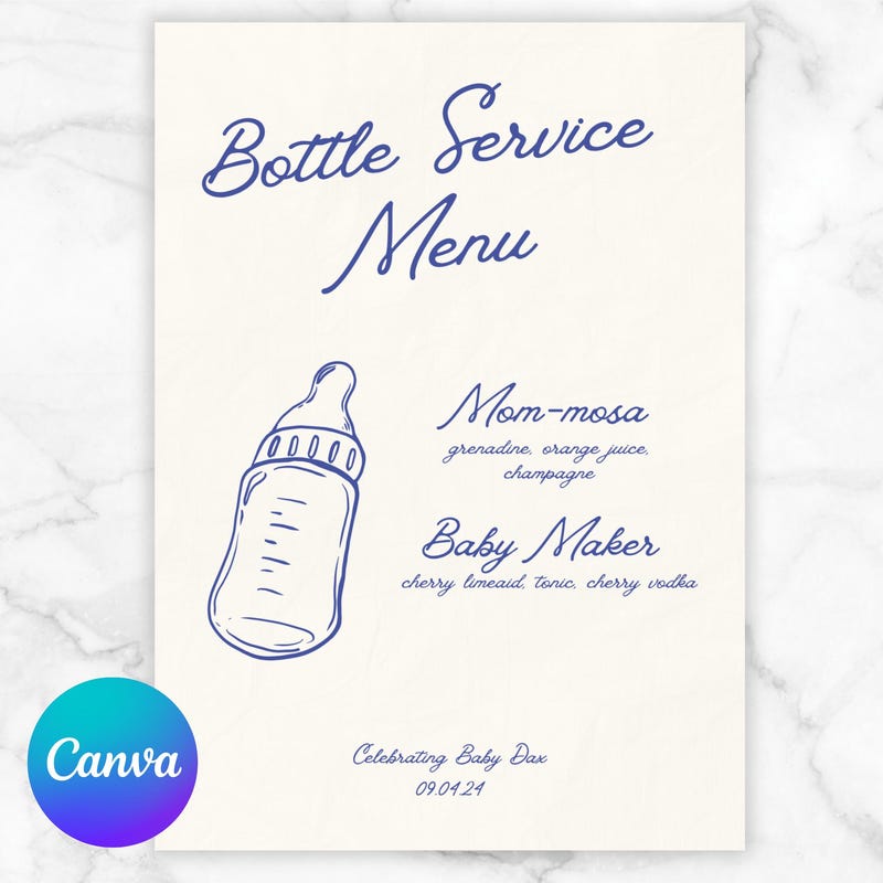 Bottle Service Sign - Etsy