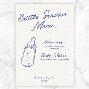 Bottle Service Sign Template, Baby Shower Bottle Service Sign Template ...