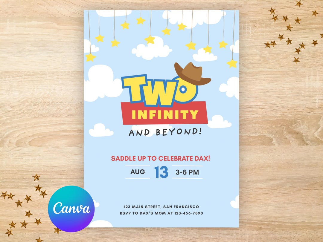 Toy Story Invitation, Two Infinity and Beyond Invitation, Toy Story ...