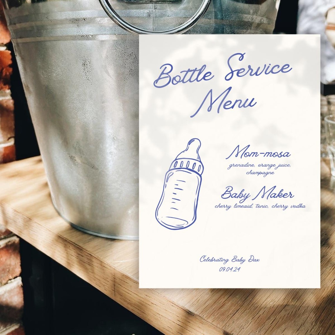 Bottle Service Sign Template, Baby Shower Bottle Service Sign Template ...
