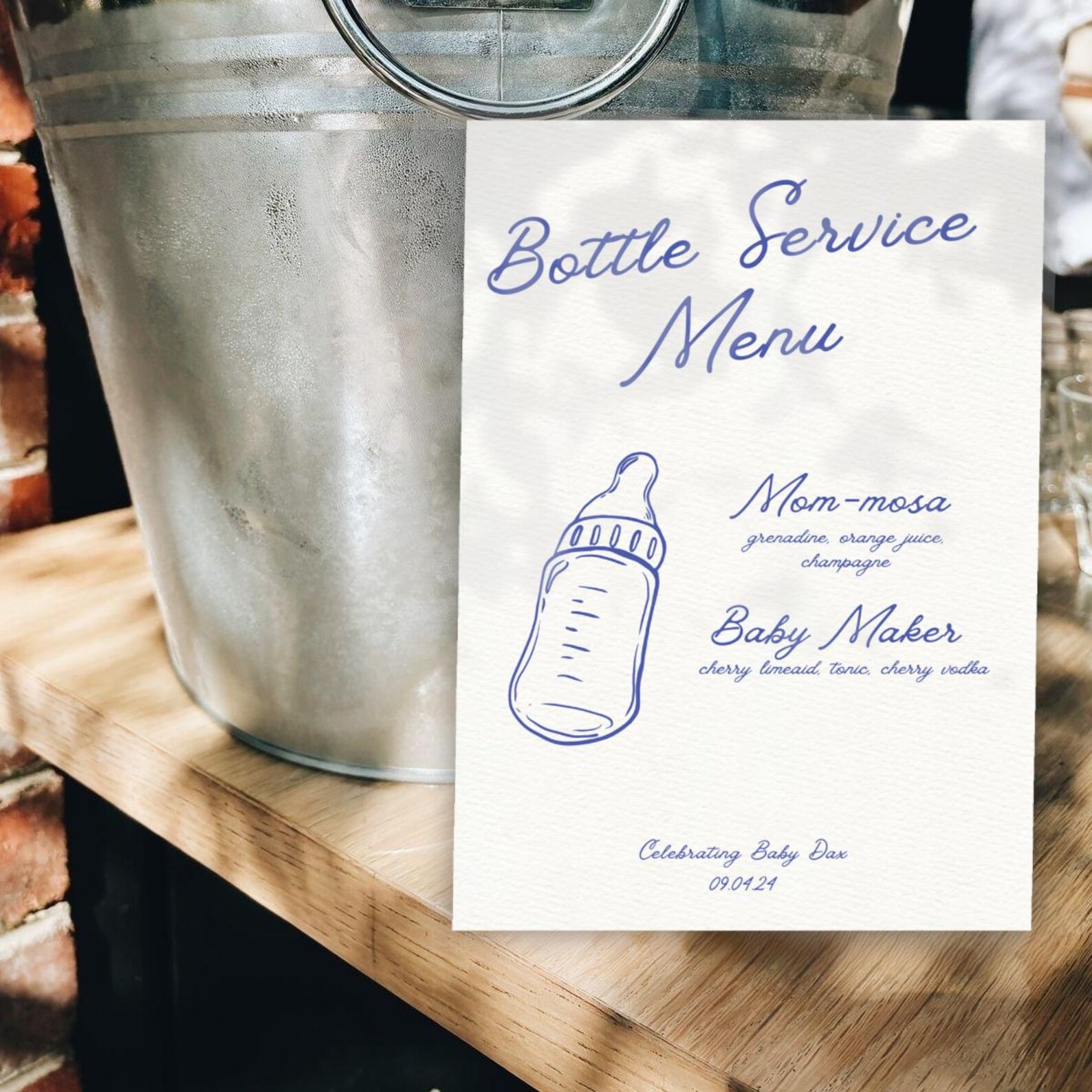 Bottle Service Sign Template, Baby Shower Bottle Service Sign Template ...