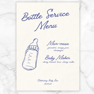 Bottle Service Sign Template, Baby Shower Bottle Service Sign Template ...