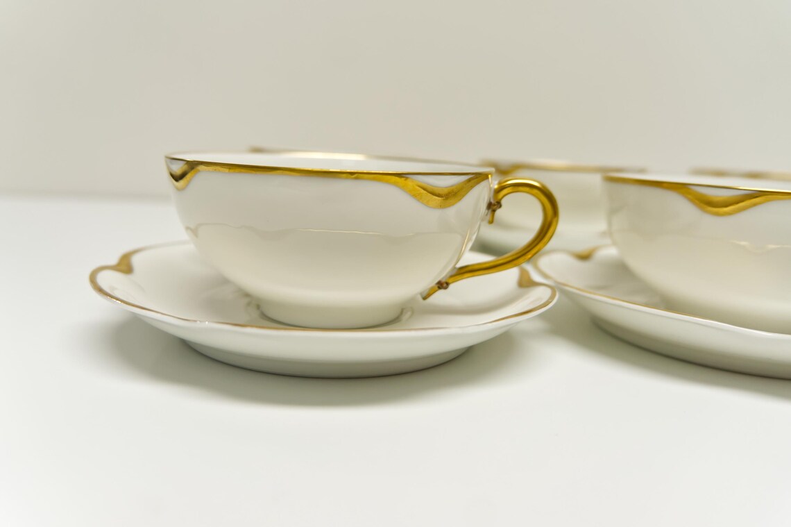 Haviland Limoges Silver Anniversary Tea Cups and Saucers Set of 6 - Etsy