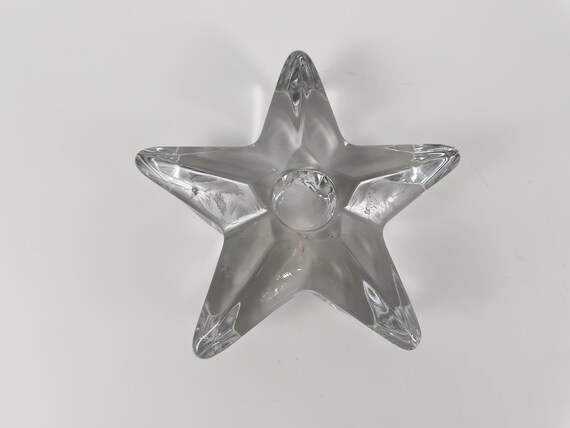 Vintage Star Shaped Clear Glass Candlestick or Candle Holder - Etsy