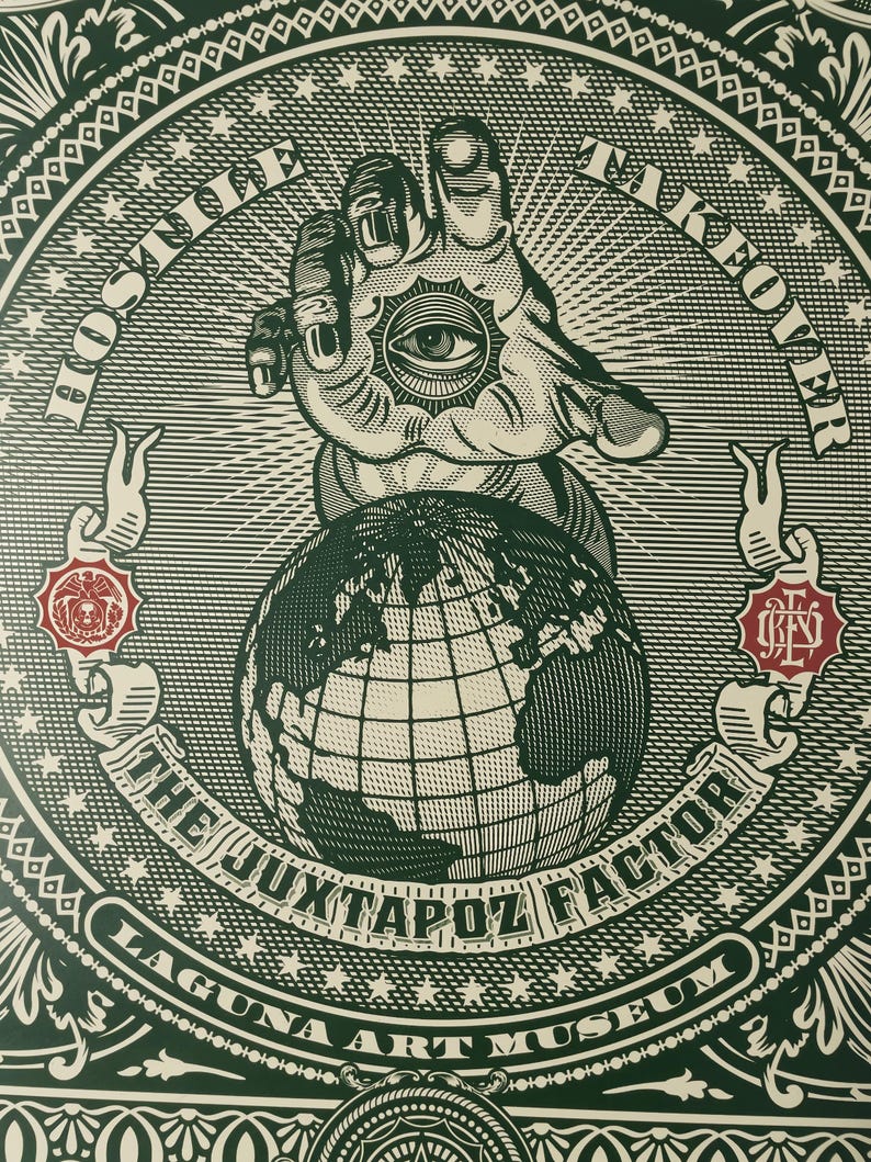 Shepard Fairy "juxtapoz Factor Laguna" Framed Print Pencil Signed ...