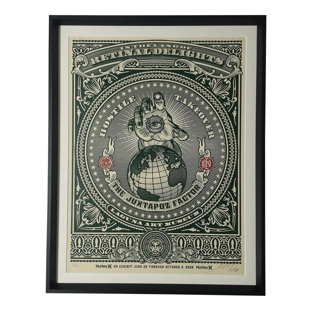 Shepard Fairy "juxtapoz Factor Laguna" Framed Print Pencil Signed ...