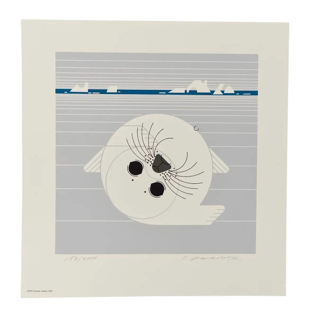 1975 Charley Harper "whitecoat" Baby Seal Print Pencil Signed and ...