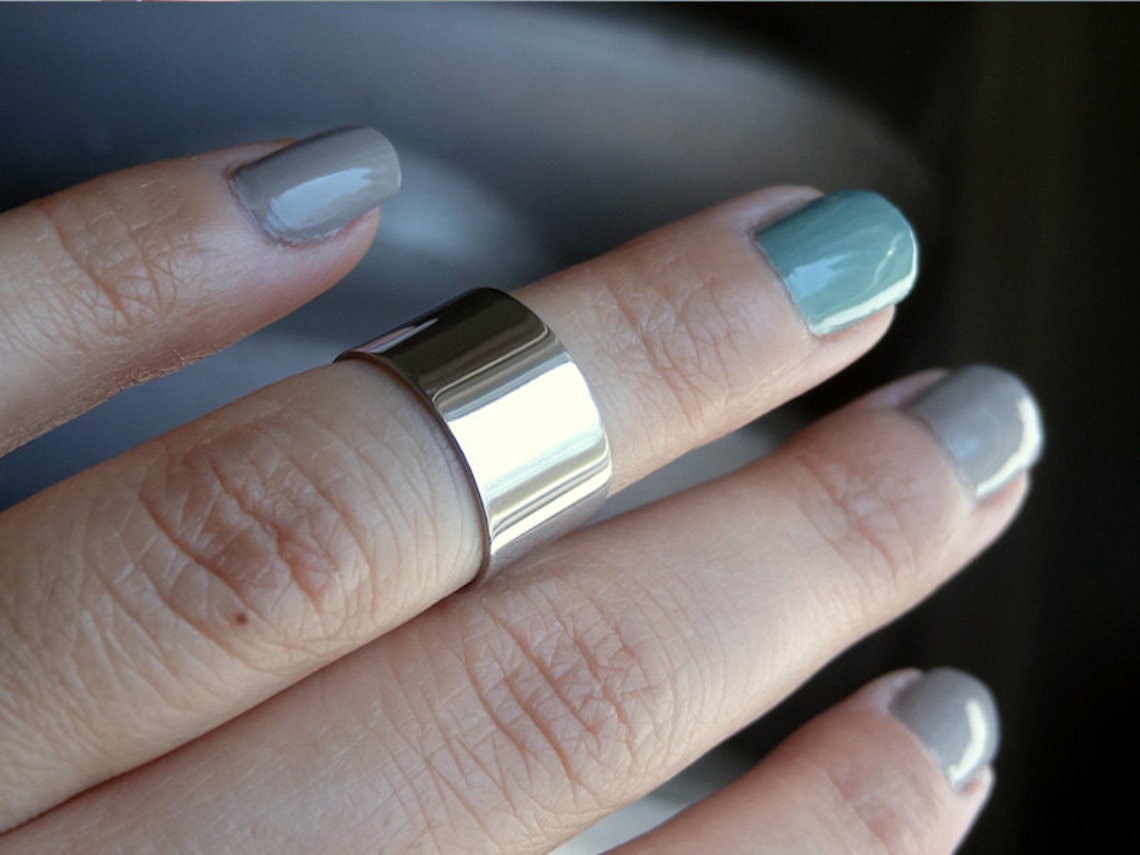 Stainless Steel Knuckle Ring, Shiny Cuff Knuckle Ring, Wide Knuckle ...