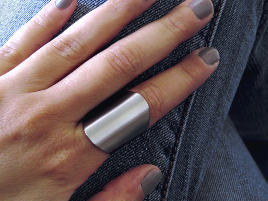 3cm Round Edges Stainless Steel Wide Cuff Ring / Statement - Etsy