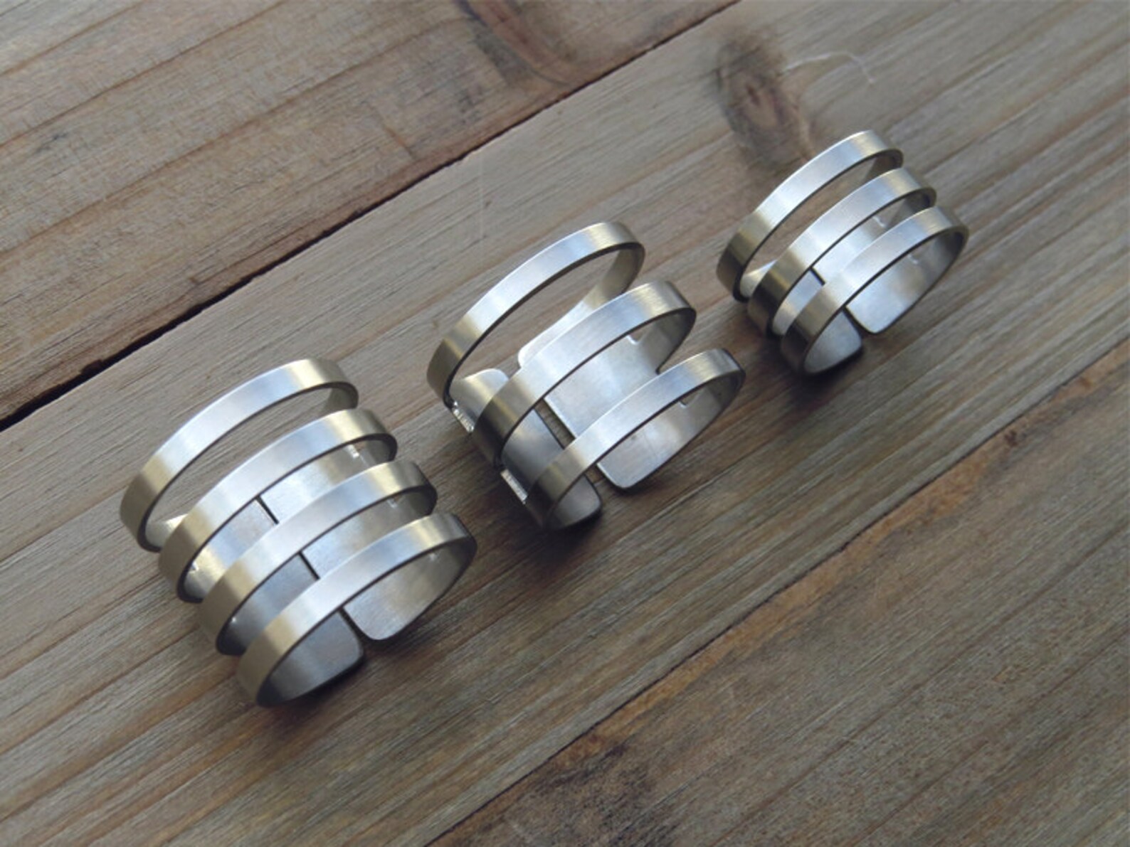 LINES Ring / Adjustable Ring Cuffs / Lines Ring / Satin Finish - Etsy