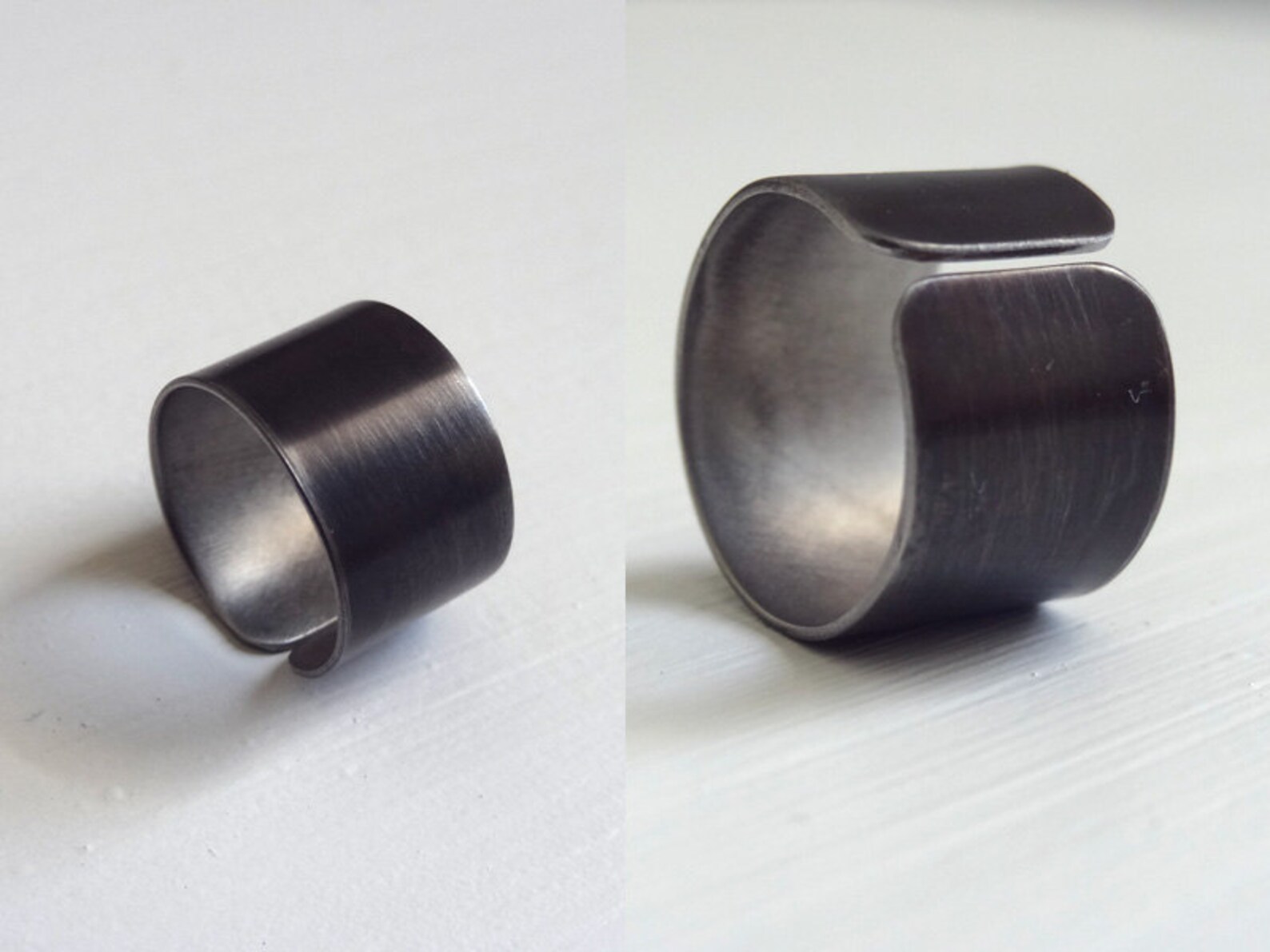 Wide Black Knuckle Ring, Black Above the Knuckle Ring, Wide Band Ring ...