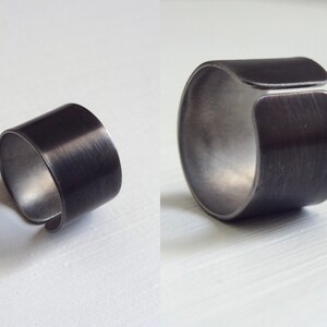 Wide Black Knuckle Ring, Black Above the Knuckle Ring, Wide Band Ring ...