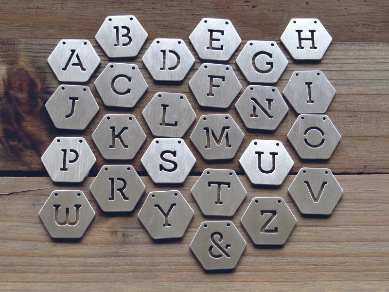 Stainless Steel Initial Necklace / Personalized Initial | Etsy