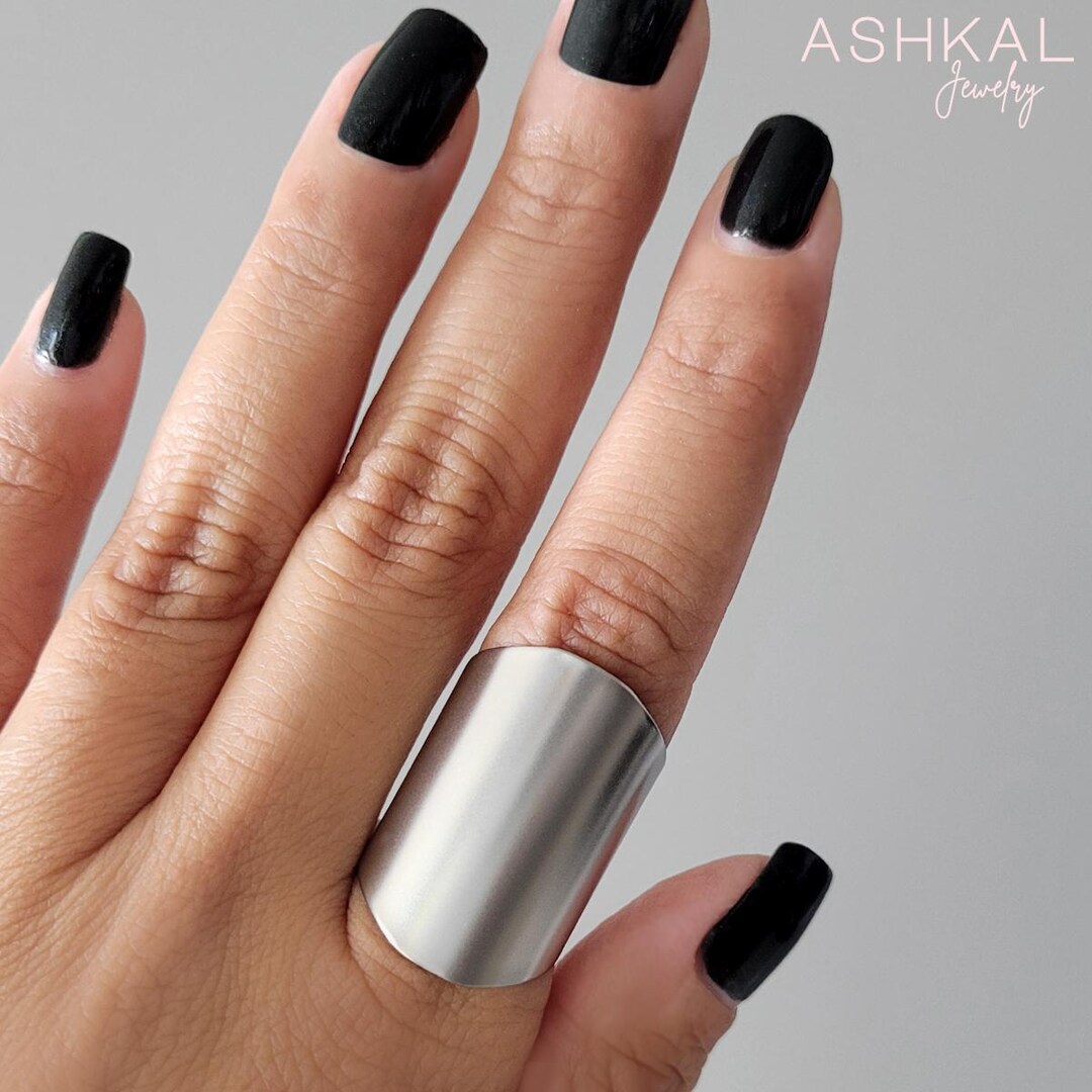 3cm Round Edges Stainless Steel Wide Cuff Ring • Statement Ring • Edgy ...