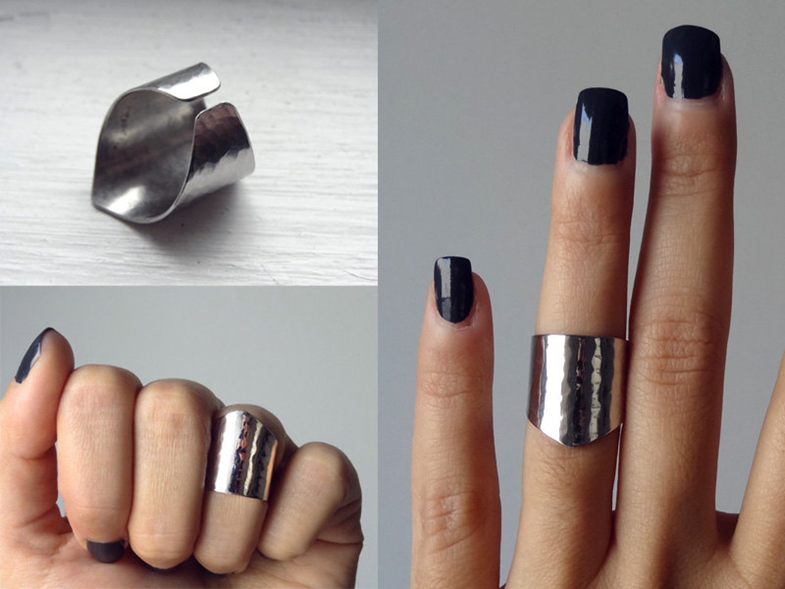 Knuckle Cuff Ring / Chevron Knuckle Ring / Above the Knuckle Ring ...