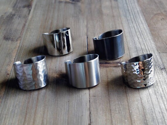 Stainless Steel Rings / 316L Stainless Steel Rings / Wide Band - Etsy