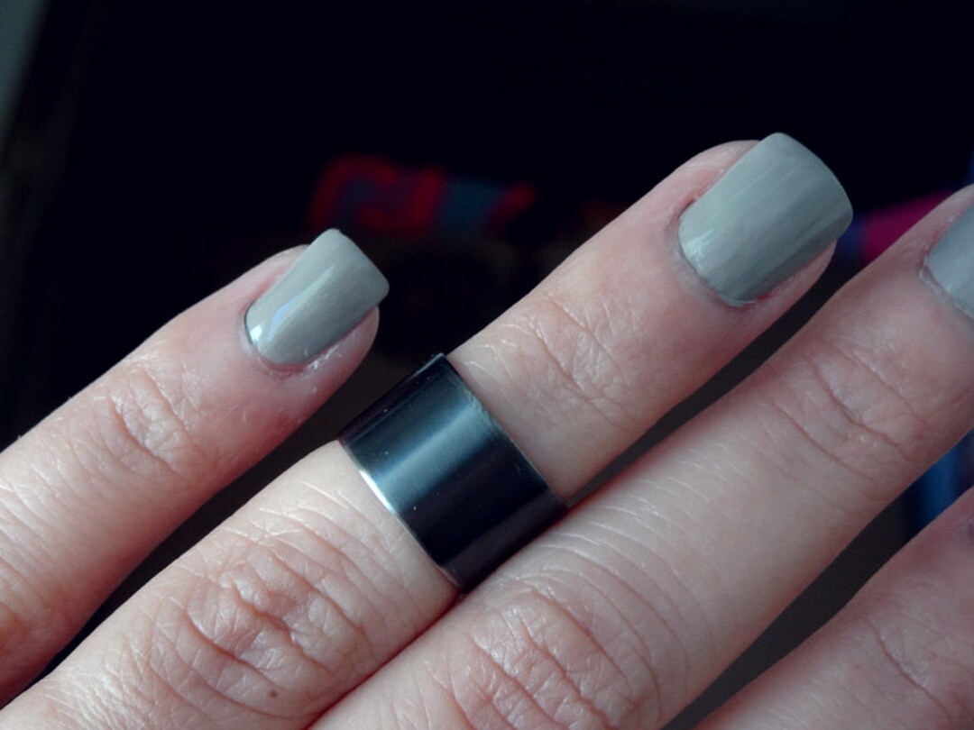 Wide Black Knuckle Ring, Black Above the Knuckle Ring, Wide Band Ring ...