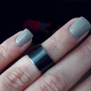 Wide Black Knuckle Ring, Black Above the Knuckle Ring, Wide Band Ring ...