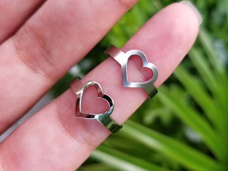 Dainty Heart Ring / Stainless Steel Heart Ring Valentine's | Etsy