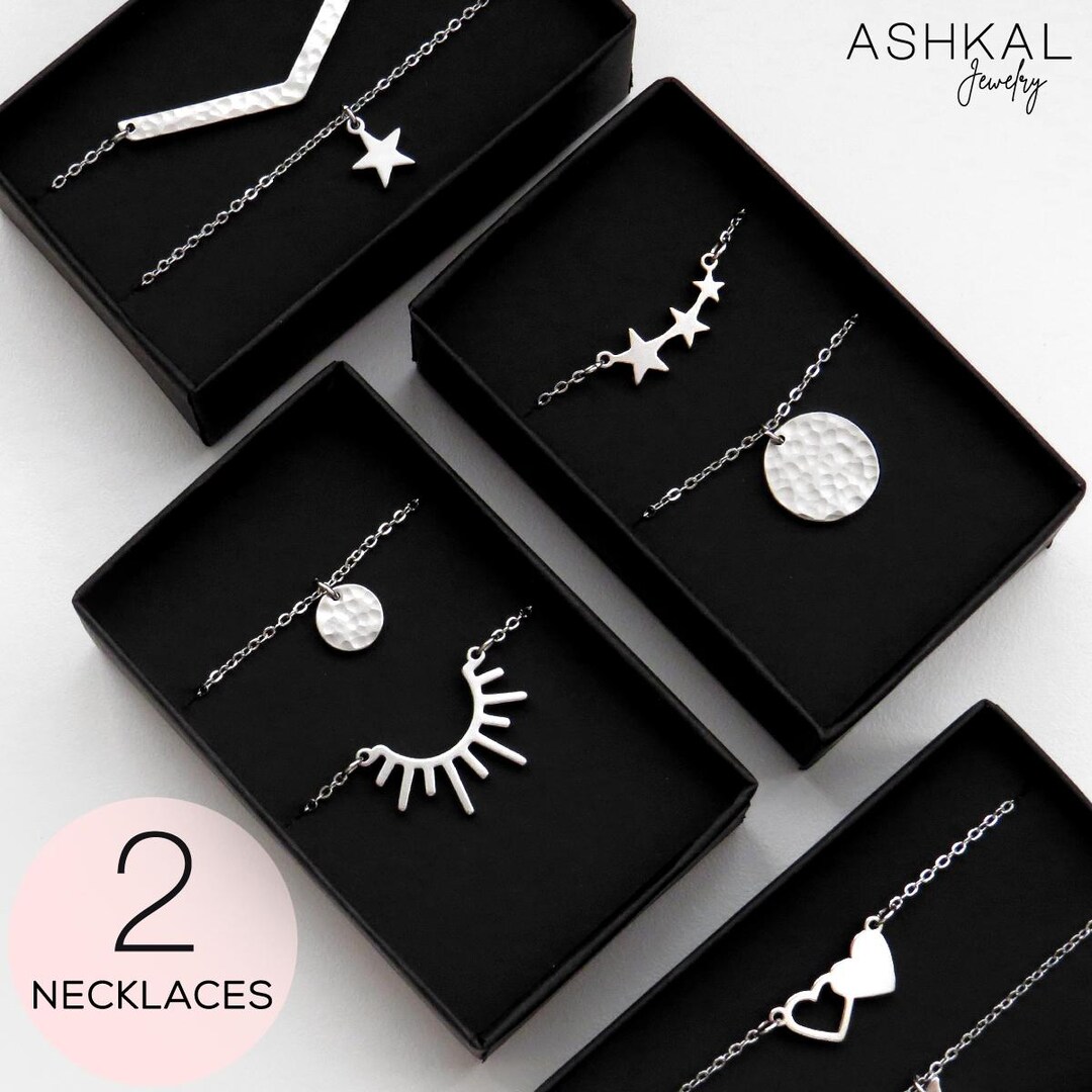 Layered Necklace Set • Tarnish-free Necklace Waterproof • Minimalist ...