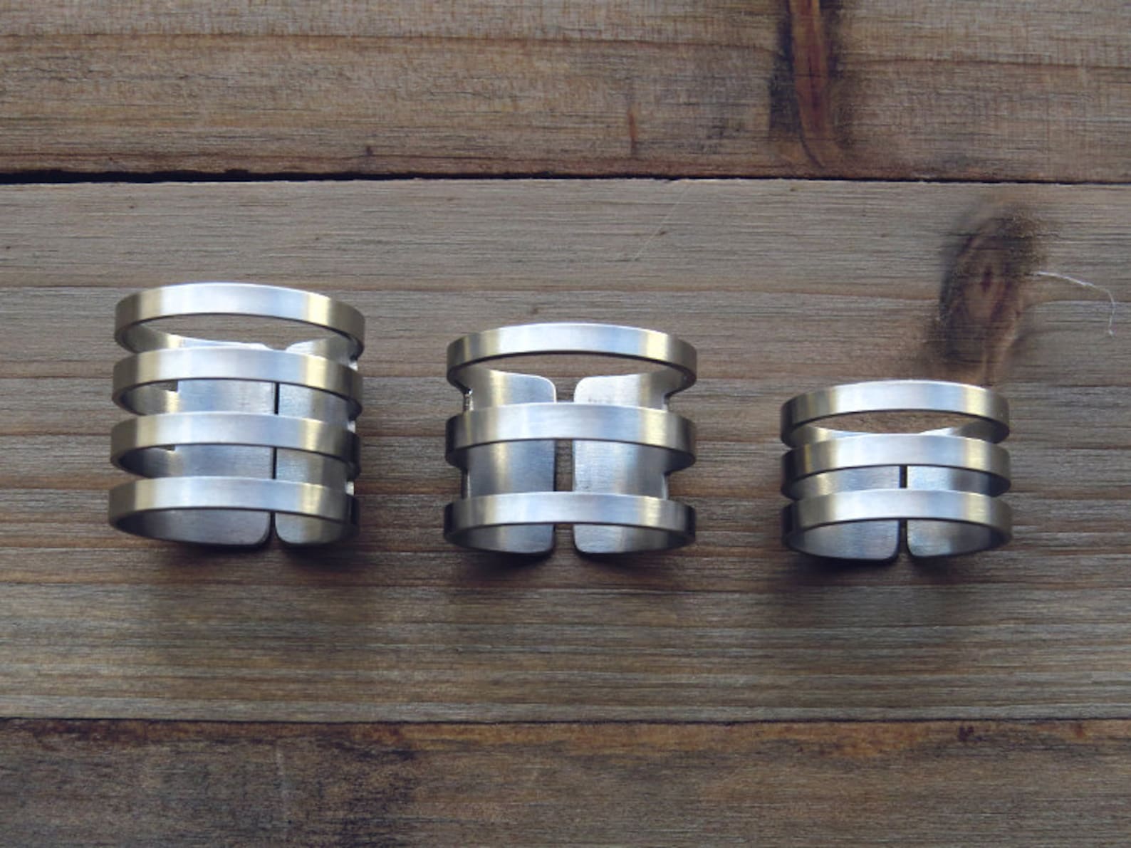 LINES Ring / Adjustable Ring Cuffs / Lines Ring / Satin Finish - Etsy