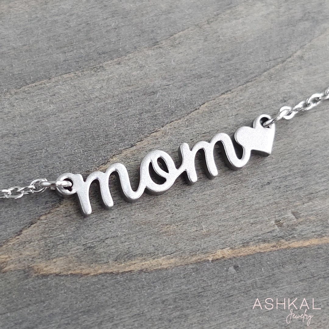 Dainty Heart Mom Necklace Gift for First Time Mom Cute Mother's Day ...