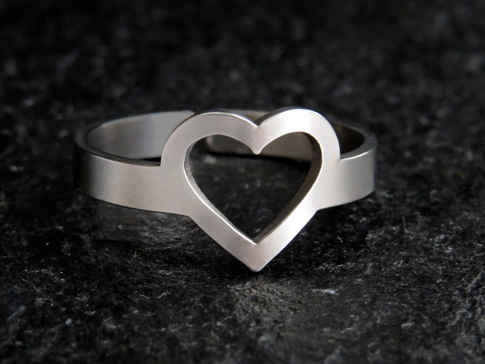 Dainty Heart Ring / Stainless Steel Heart Ring Valentine's | Etsy