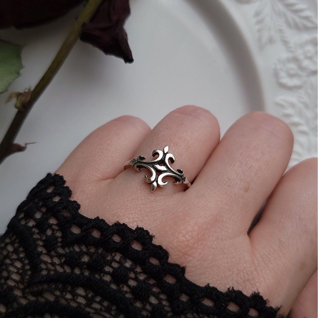 Gothic Cross Ring - Sterling Silver Ring - Etsy